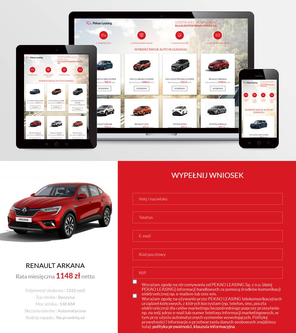 Strona internetowa Pekao Leasing | CoolBrand